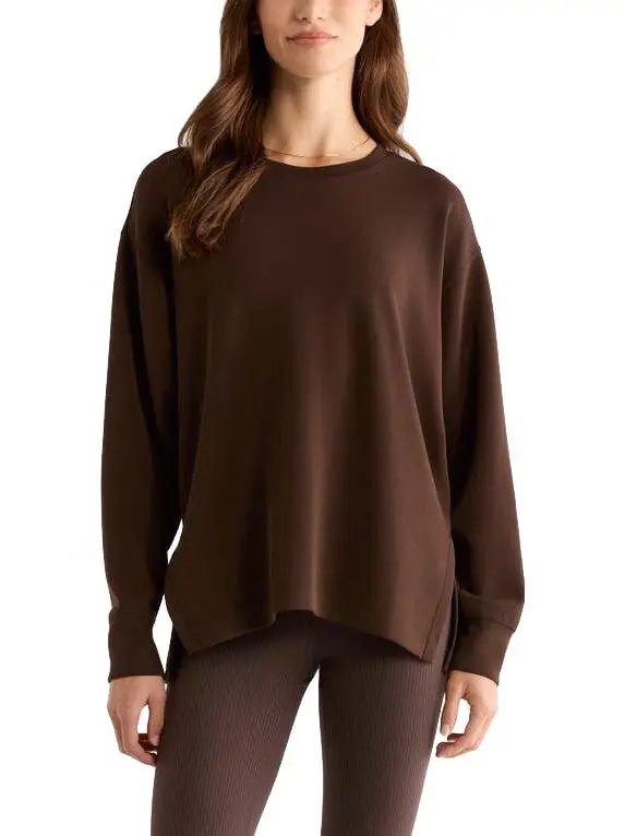 Zella Soft Luxe Tunic - Brown Mole
