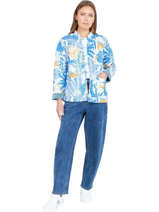 YUMI Reversible Quilted Cotton Jacket - Blue