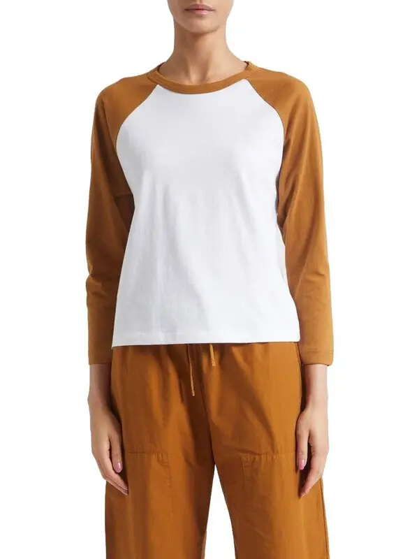 LESET Margo Baseball T-shirt - White/copper