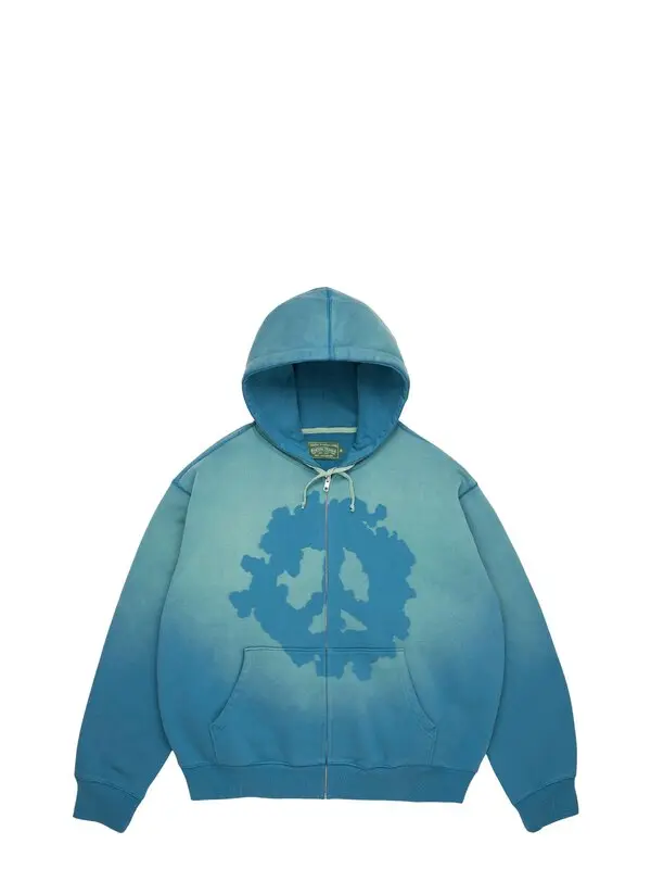 DENIM TEARS Peace Wreath Knockout Zip Hoodie - Blue