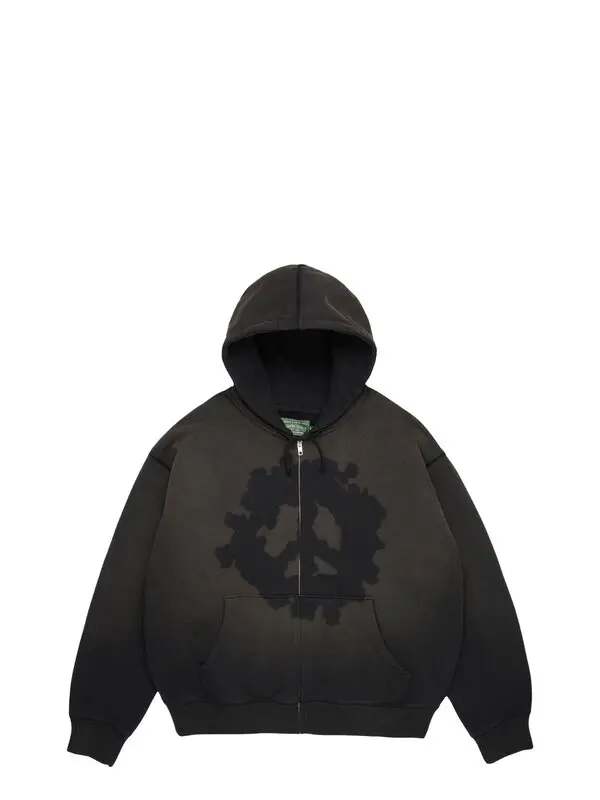 DENIM TEARS Peace Wreath Zip Hoodie - Black