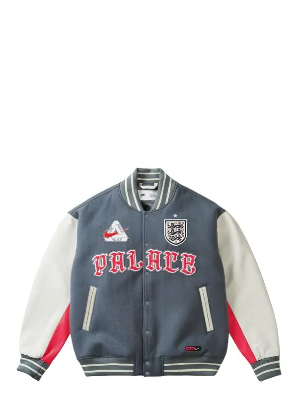 PALACE X Nike England Varsity Jacket - Grey