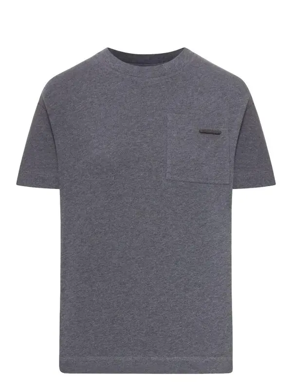 Brunello Cucinelli Cotton T-shirt With Chest Pocket - Grey