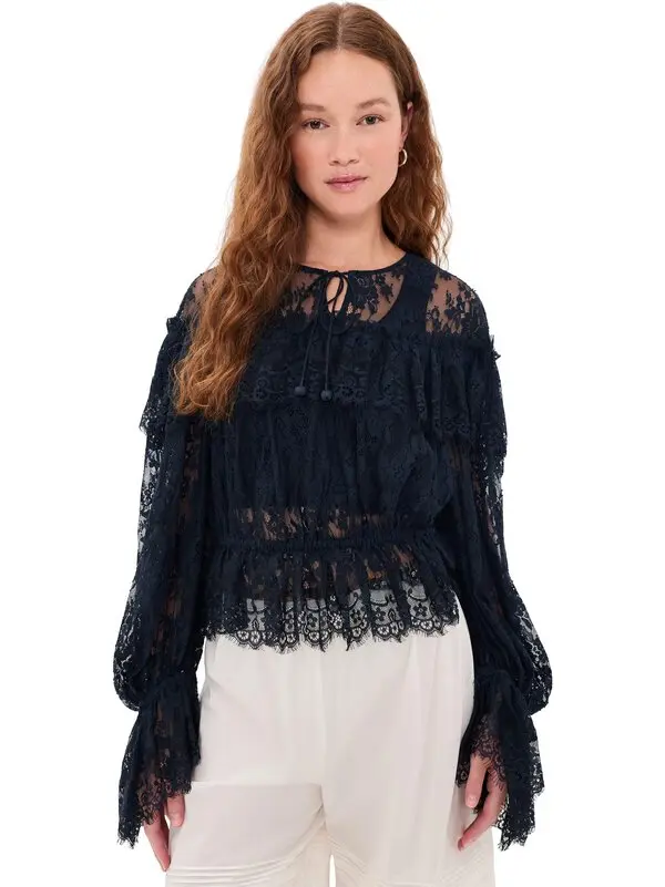 Sea Sharleen Lace Top - Navy