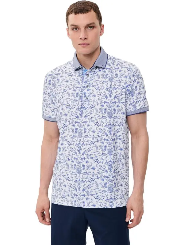 Greyson Coral Curiosities Polo - Arctic