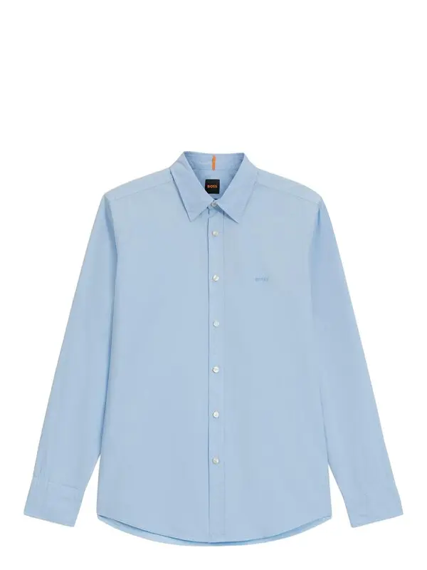 BOSS Regular-fit Shirt In Cotton Poplin - Light Blue