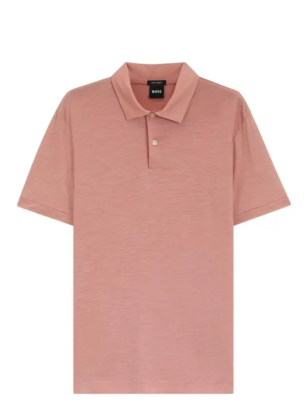 BOSS Wool-blend Polo Shirt In A Regular Fit - Light Pink