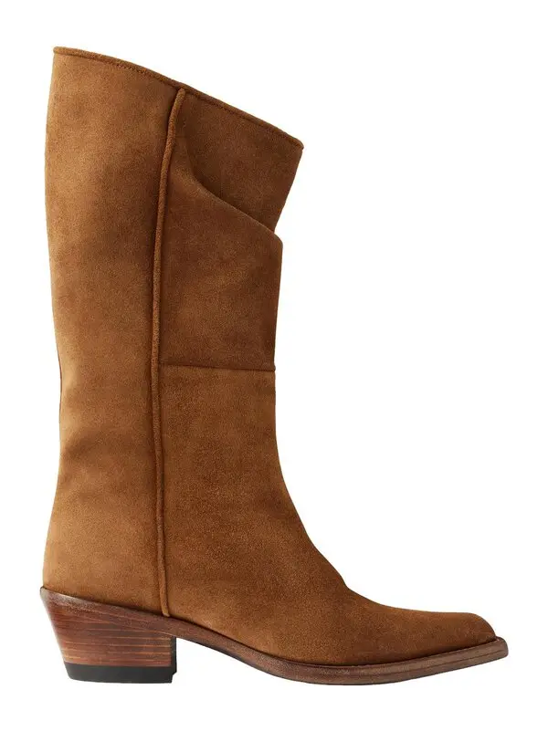 Khaite Clive Suede Knee-high Boots - Brown