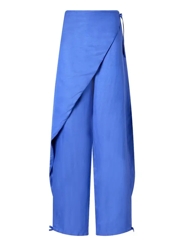 Polo Ralph Lauren Tie-detailed Woven Balloon Pants - Blue