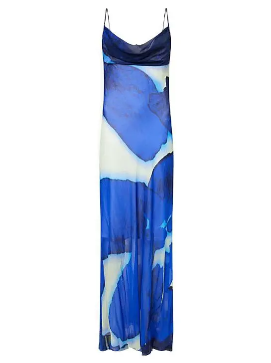 RAT AND BOA Aralia Floral Woven Maxi Dress - Blue Multi
