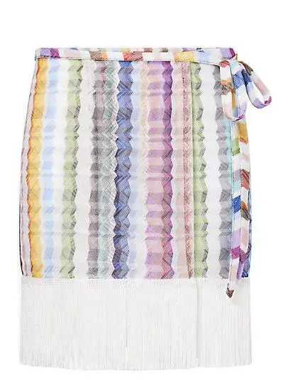 Missoni Fringed Wrap-around Knitted Mini Skirt - Multicolor