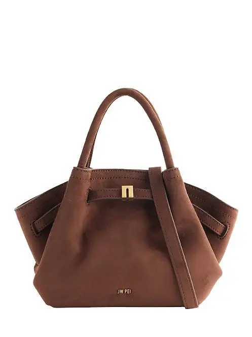 Jw Pei Hana Mini Faux Suede Tote Bag With Magnetic Closure - Mocha