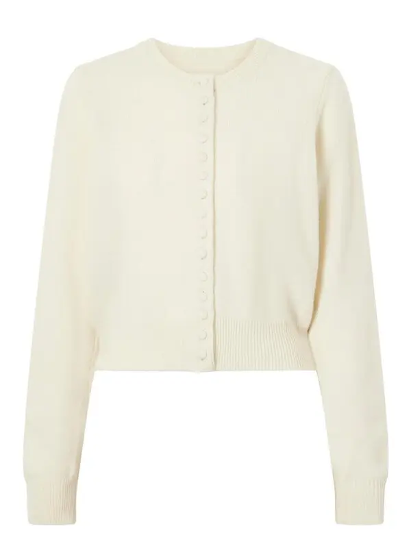 Tove Signe Wool And Cashmere-blend Cardigan - Neutrals