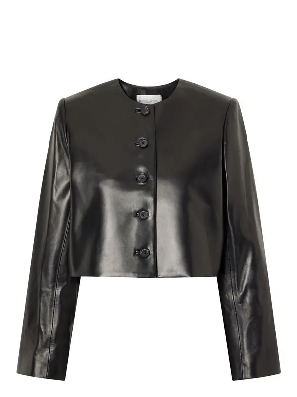 Brandon Maxwell The Ryder Leather Jacket - Black