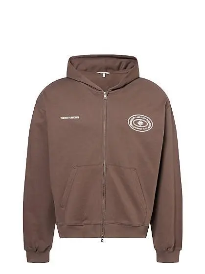 THE COUTURE CLUB Lake Como Logo-print Cotton Hoody - Brown
