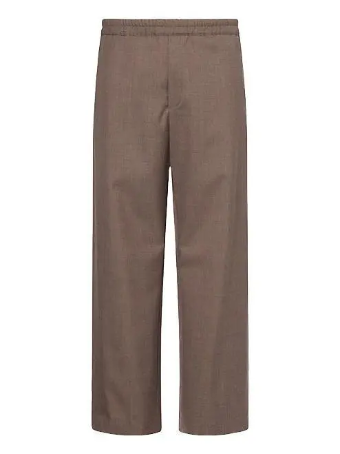 THE ROW Ari Wide-leg Wool Trousers - Driftwood