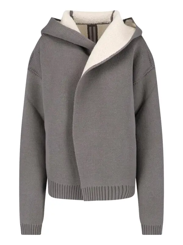 Rick Owens Wool Hooded Jacket - Gray