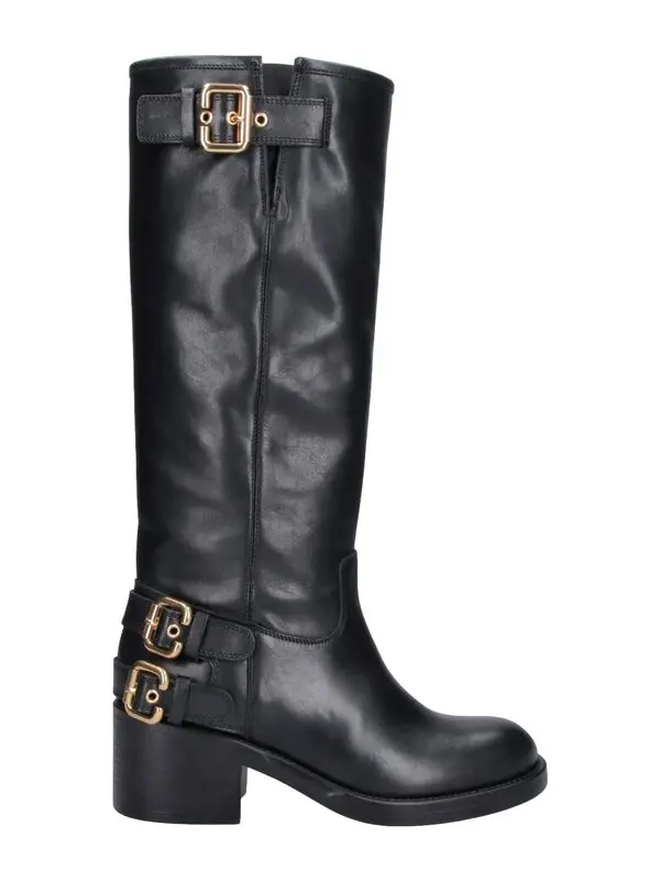 Chloé Dakota Buckled Leather Boots - Black