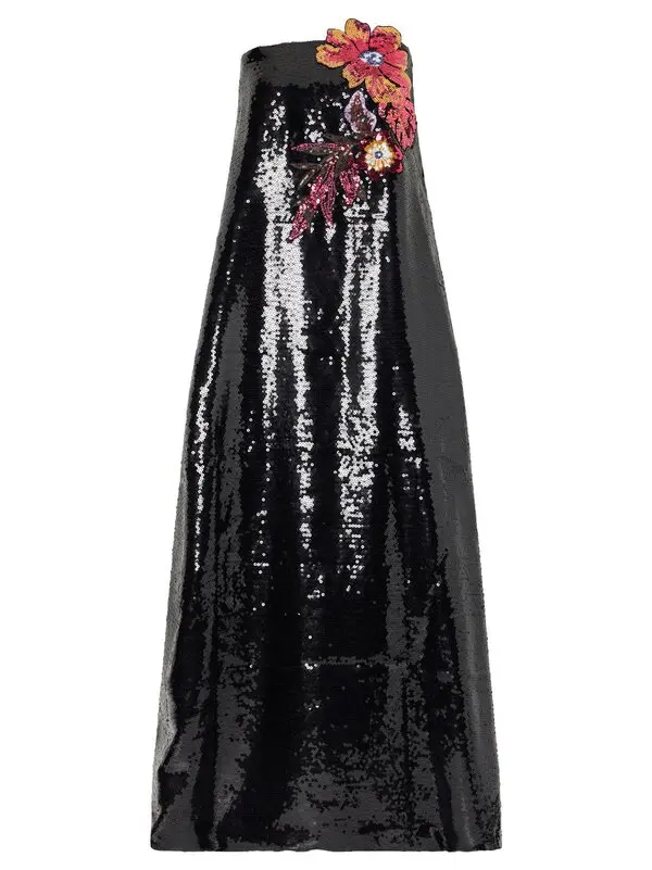 DIMA AYAD Sequined Organza Strapless Gown - Black