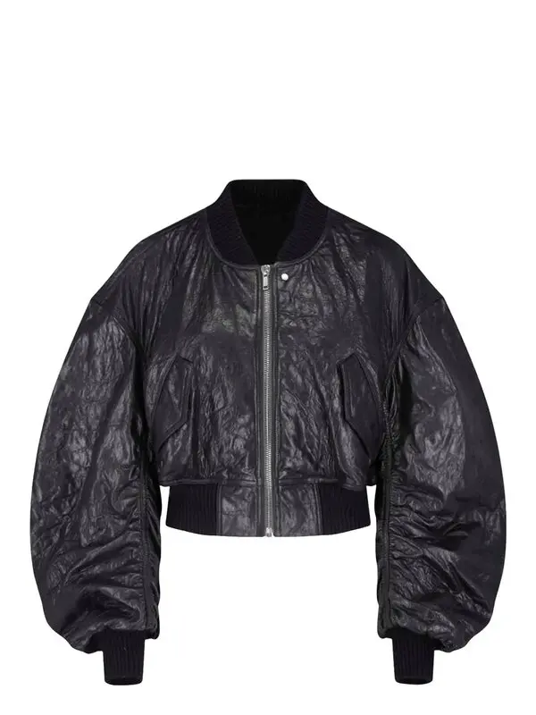 Rick Owens Lambskin Bomber Jacket - Black