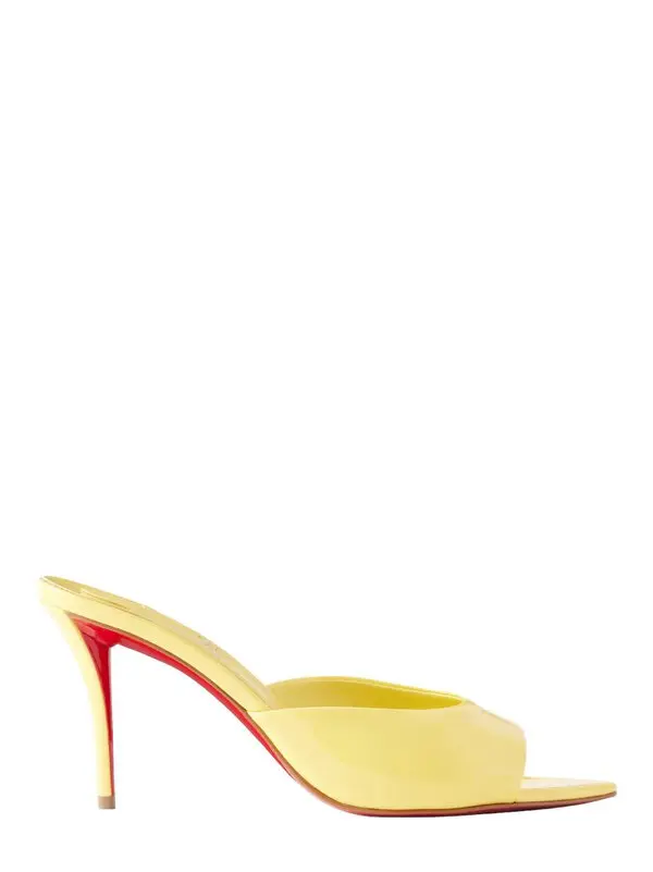 CHRISTIAN LOUBOUTIN Miss Z 80 Leather Mules - Yellow
