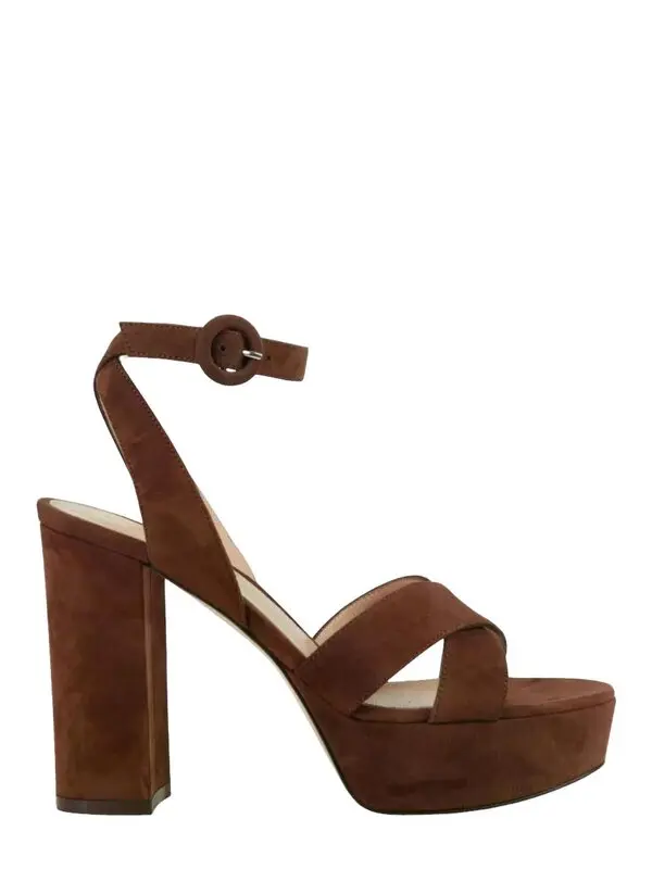 GIANVITO ROSSI Sabrina Crossover Strap Sandals - Brown