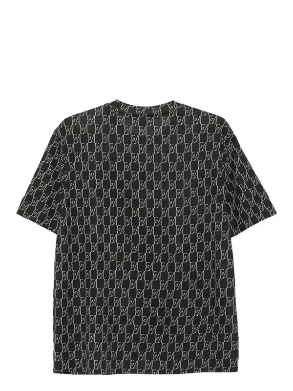Emporio Armani Monogram-print Short-sleeve T-shirt - Black
