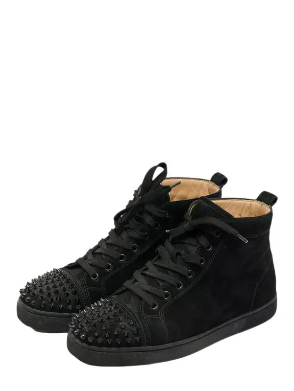 CHRISTIAN LOUBOUTIN Lou Spikes Suede Sneakers - Black