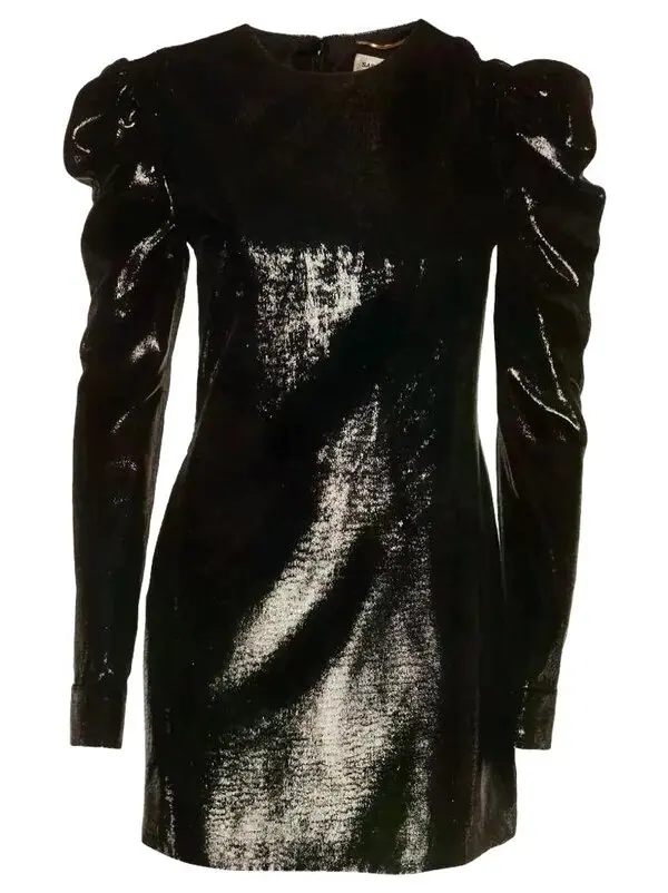 Saint Laurent Puff-sleeve Mini Dress - Black