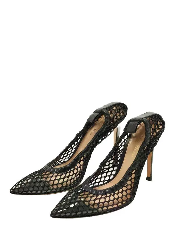 GIANVITO ROSSI Mesh Stiletto Pumps - Black