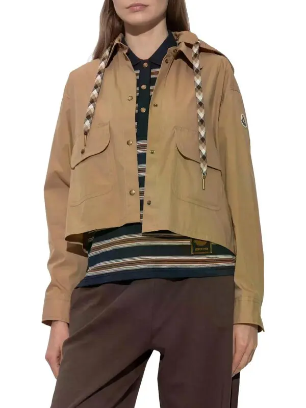 Moncler Hooded Cropped Jacket - Neutrals
