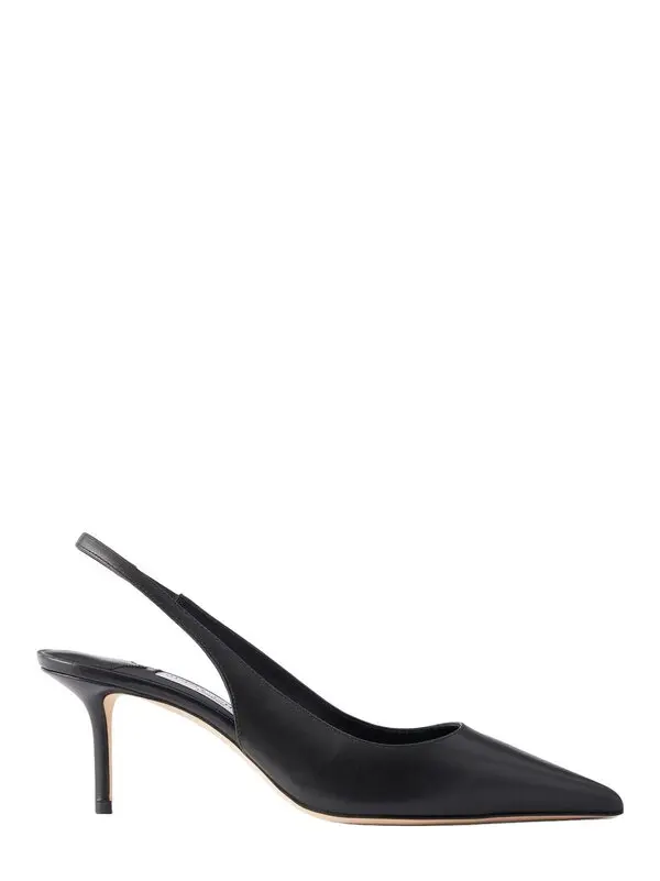 JIMMY CHOO Love 65 Leather Slingback Pumps - Black
