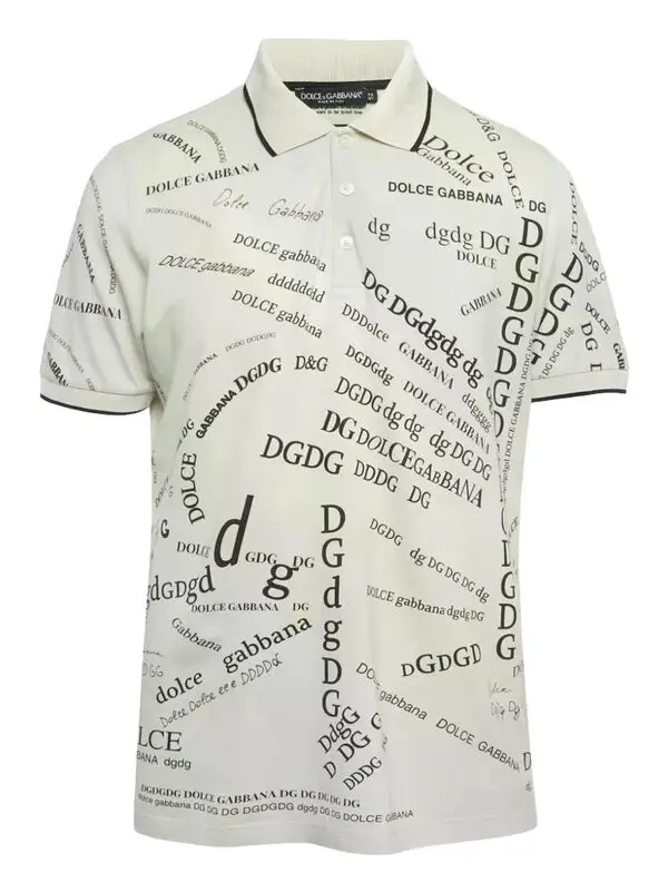 Dolce & Gabbana Dg Lettering Polo Shirt - Neutrals