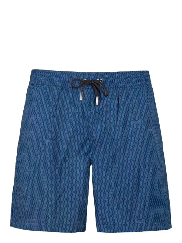 MOORER Geometric Print Swim Shorts - Blue