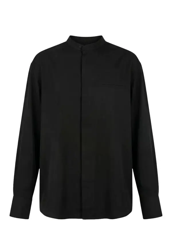 ENTIRE STUDIOS Mock Neck Dart Detail Shirt - Black