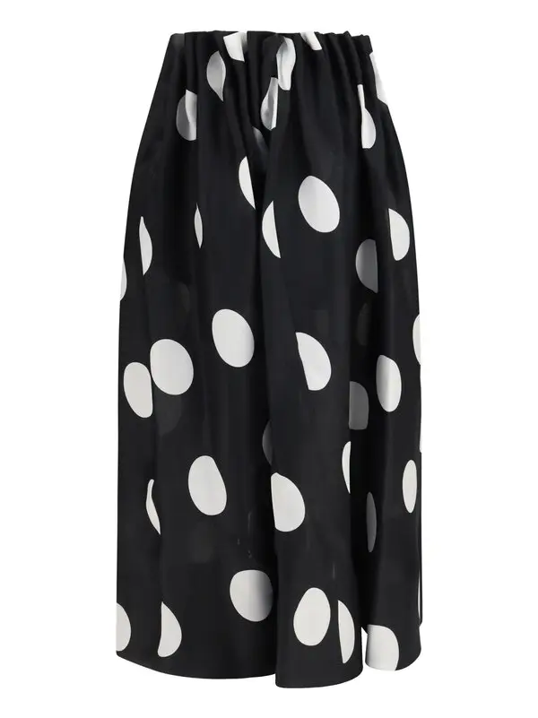 Khaite Riley Polka Dot Silk Gazar Skirt - Black