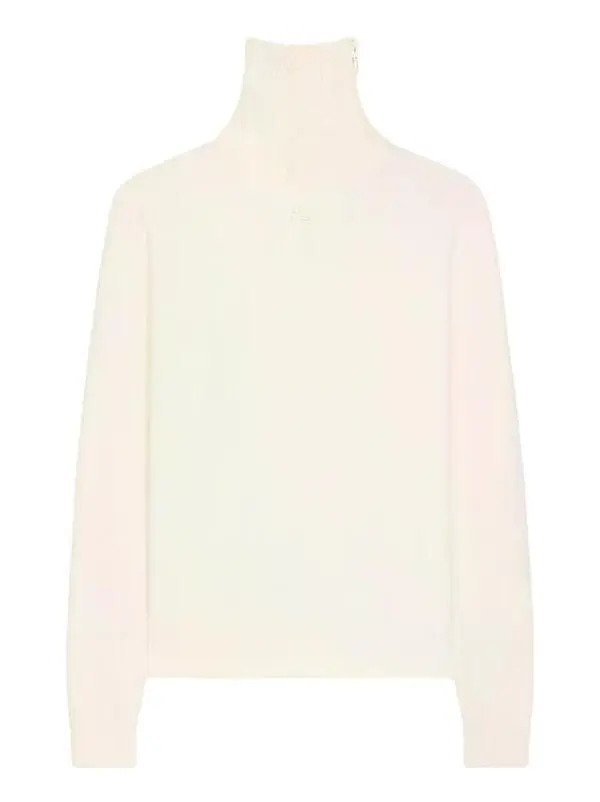 COURREGES High-neck Knitted Sweater - Neutrals