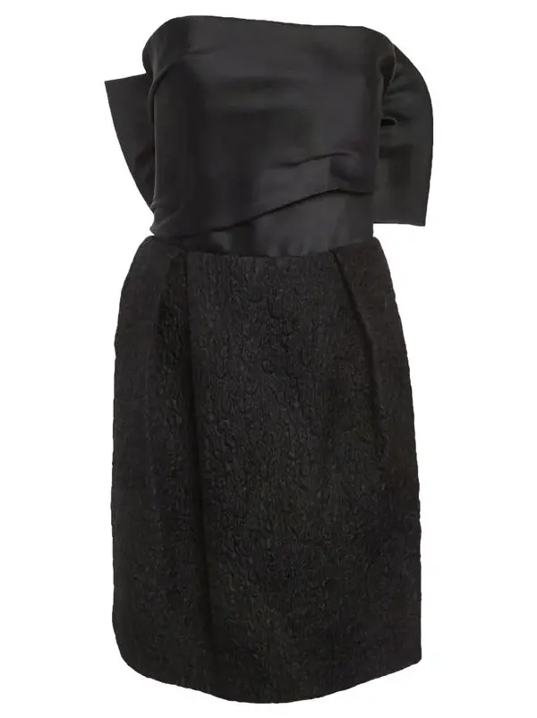 LANVIN 2013 Bow Detail Strapless Midi Dress - Black