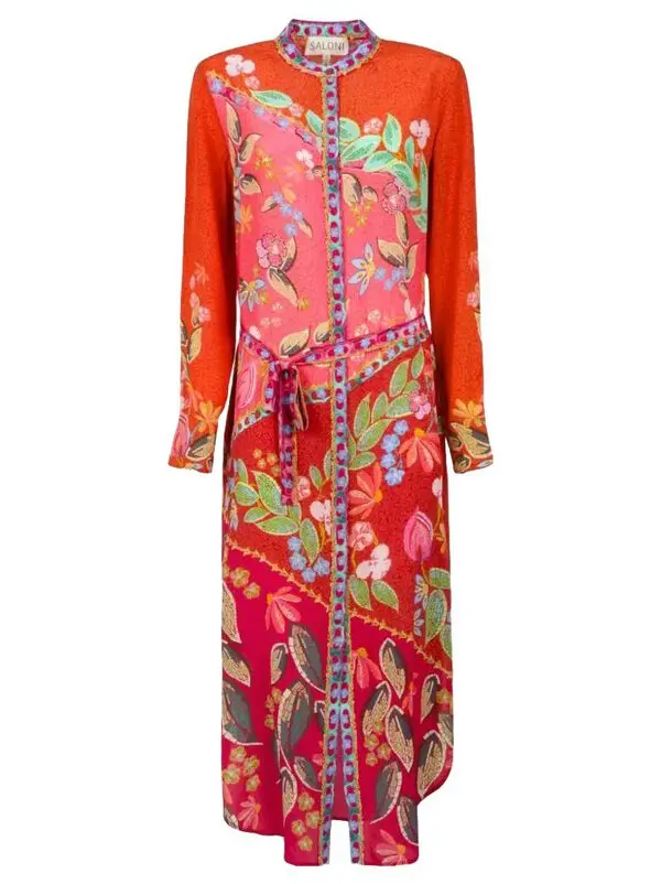 Saloni Molly D Maxi Dress - Red