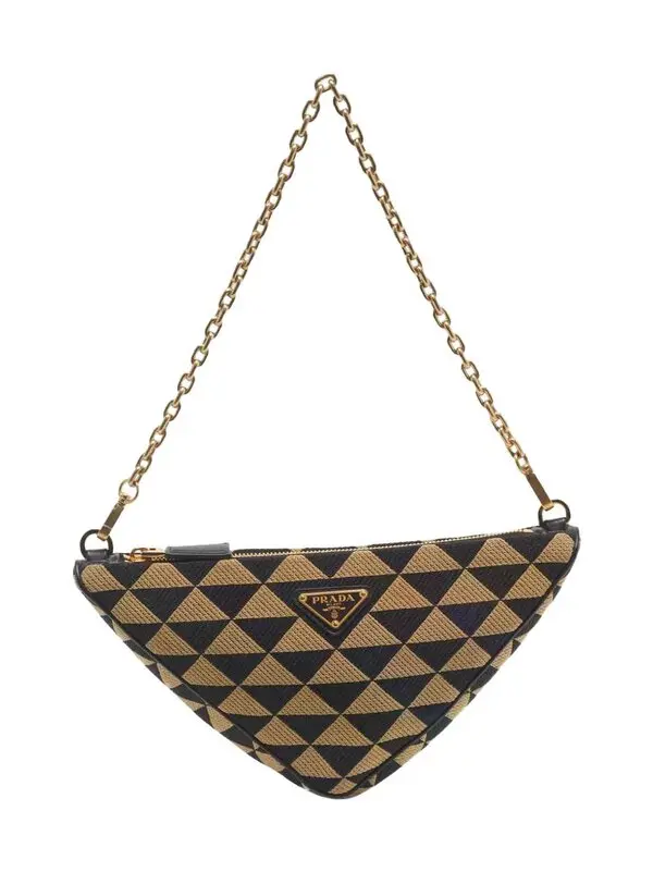 Prada Symbole Triangle Shoulder Bag - Black