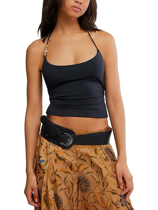 Free People Toni Beaded Halter Tank - Black