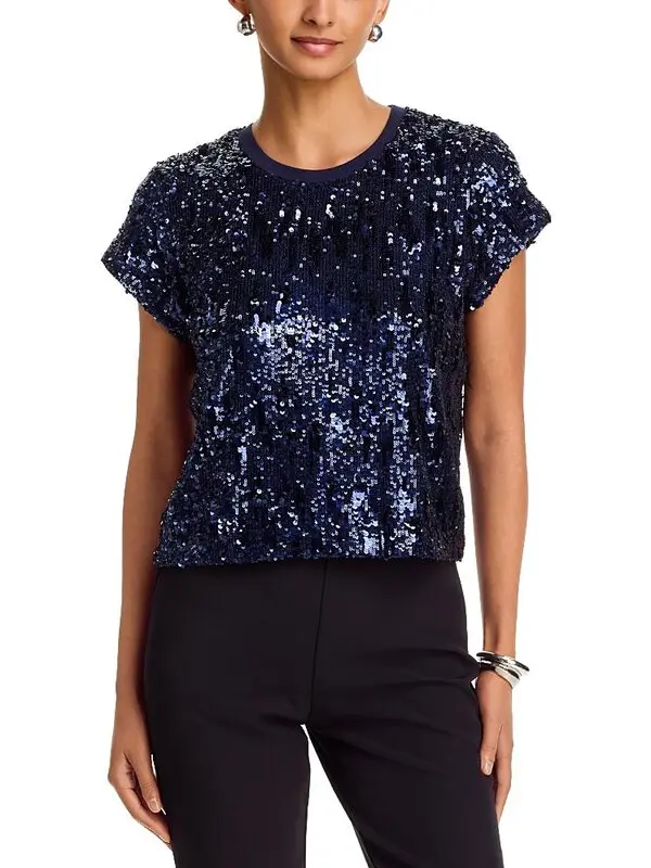 Generation Love Kai Sequinned Top - Navy