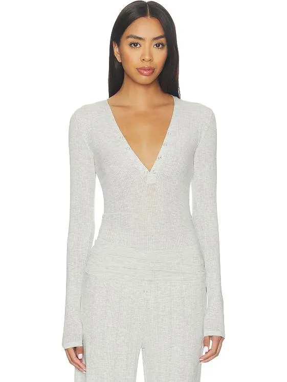 NEGATIVE UNDERWEAR Whipped Henley Top - Cloud