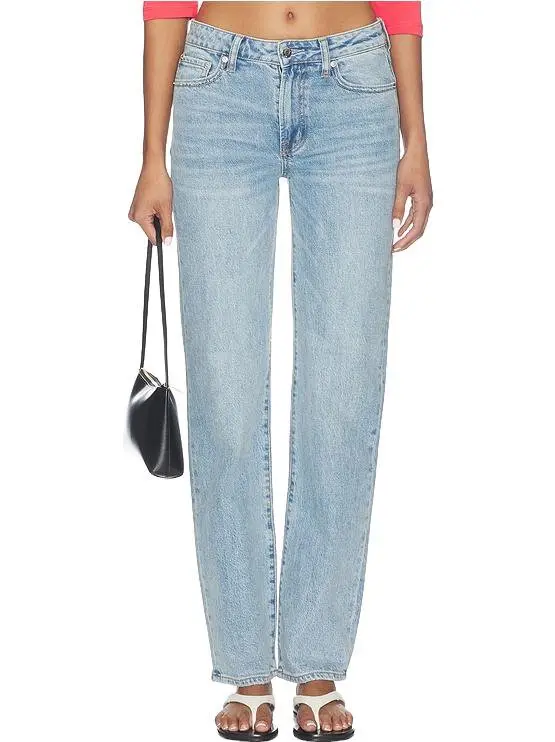 PISTOLA Aleks High Rise Straight Long Jeans - Aegean