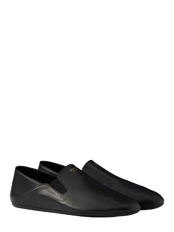 Prada Leather Loafers - Black