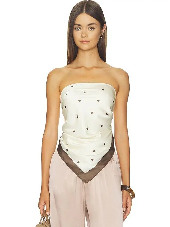 SNDYS. Polka Dot Wrap Top - Cream