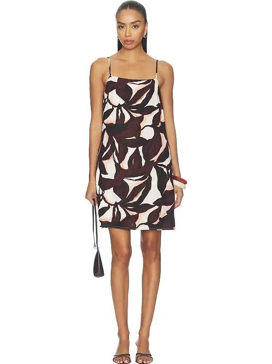 Sanctuary Linen Tie Strap Dress - Brown