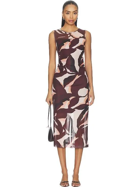 Sanctuary Desire More Mesh Cinch Dress - Brown