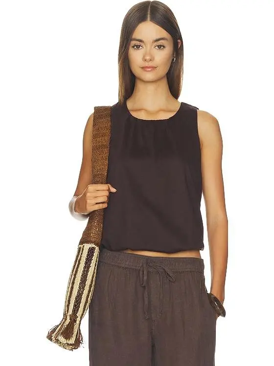 Sanctuary Retreat Bubble Tank Top - Brown