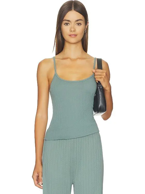 Donni. Pointelle Cami Tank - Sage